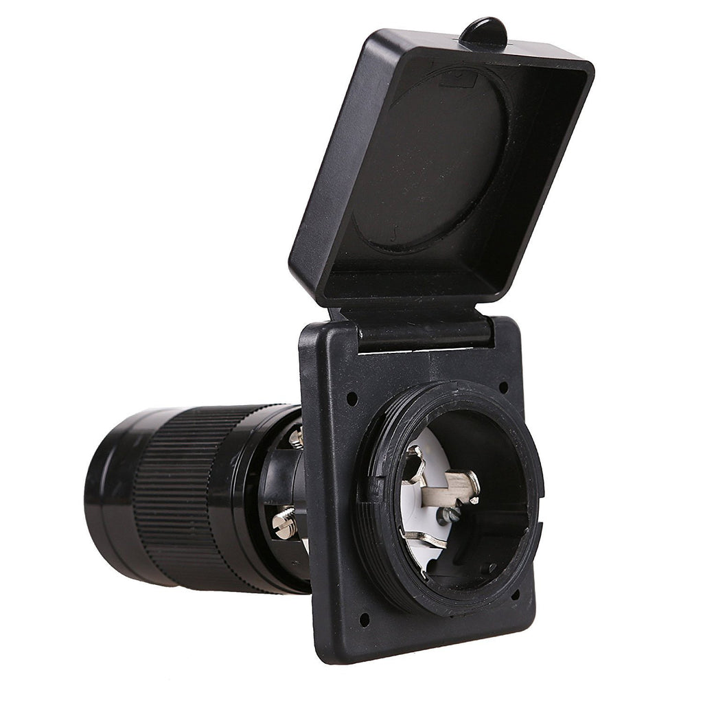 50A RV inlet - BLACK RV065B TrekPower – trekpower